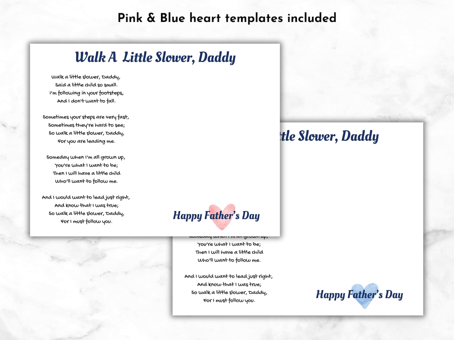 Walk A Little Slower Daddy Poem, Father's Day Footprint Craft Printable ...