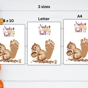 Fall Craft for Kids, Printable Handprint Footprint Art, Nuts About Fall ...