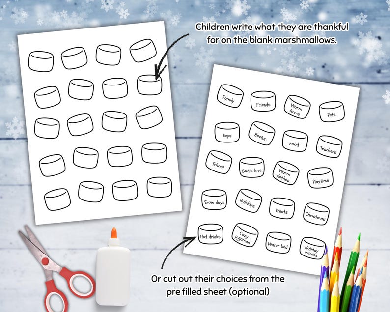 Winter Coloring Craft for Kids, Winter Gratitude Mug Craft Printable ...