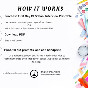 First Day of School Printable, Handprint Art Craft, Start of School ...