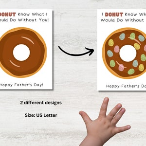 Father's Day Donut Handprint Fingerprint Art, Printable Handprint Craft ...