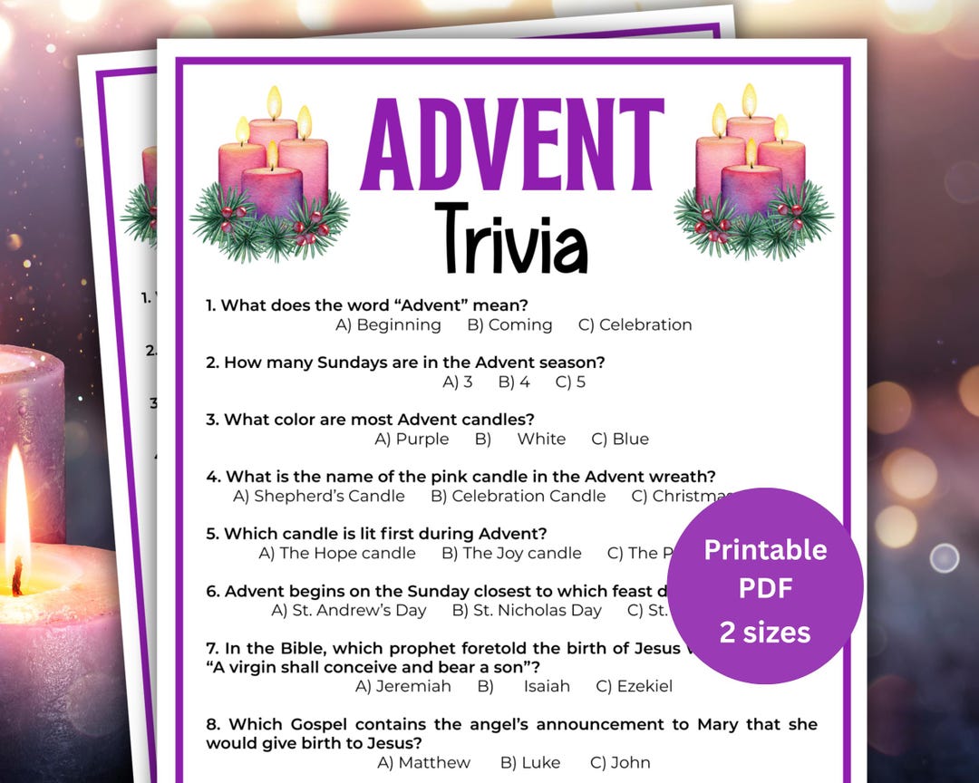 Advent Trivia Bible Game Printable, Advent Quiz, Advent Game for Kids ...