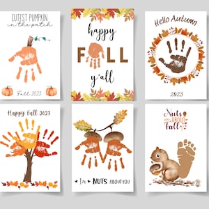 Fall Handprint Art Bundle, Fall Handprint Craft, Printable, Autumn ...