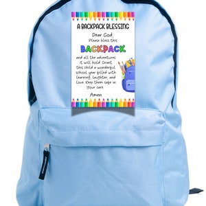 Backpack Blessing Tag Back to School, Printable Gift Tag, Christian ...
