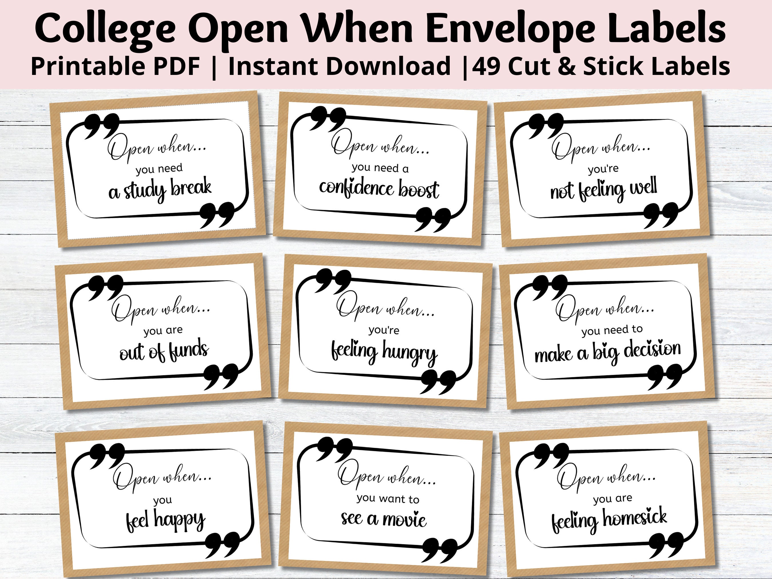 Printable Open When Envelope Labels Open When Envelopes for - Etsy UK