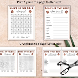 Books of the Bible Word Search & Word Scramble Puzzle, Printable Bible ...