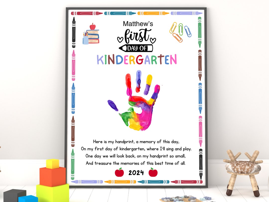 Editable First Day of Kindergarten Handprint Poem Printable, 1st Day of ...