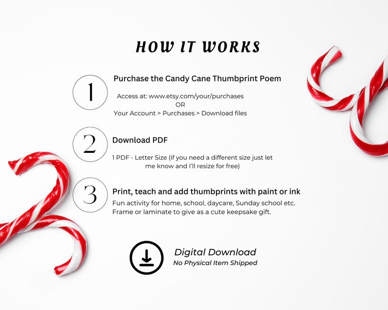 Candy Cane Poem Thumbprint Art, Legend of the Candy Cane Bible Lesson ...