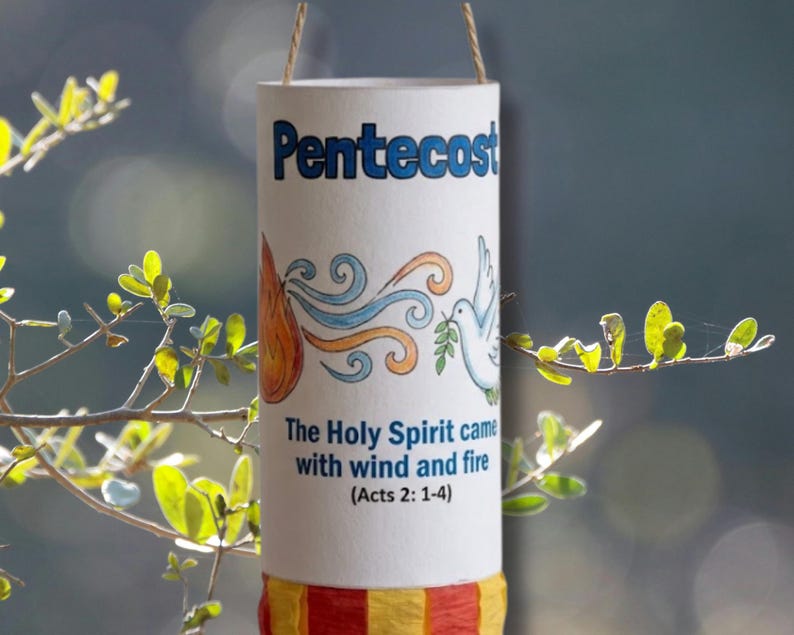 Pentecost Windsock Craft, Pentecost Bible Craft, Holy Spirit Sunday ...