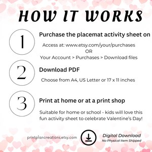 Printable Valentines Activity Placemat, Coloring Page, Valentine's Day ...