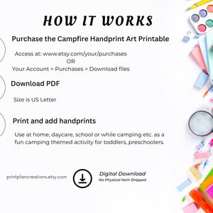 Campfire Handprint Craft, Printable Camping Handprint Art, Campers Have ...