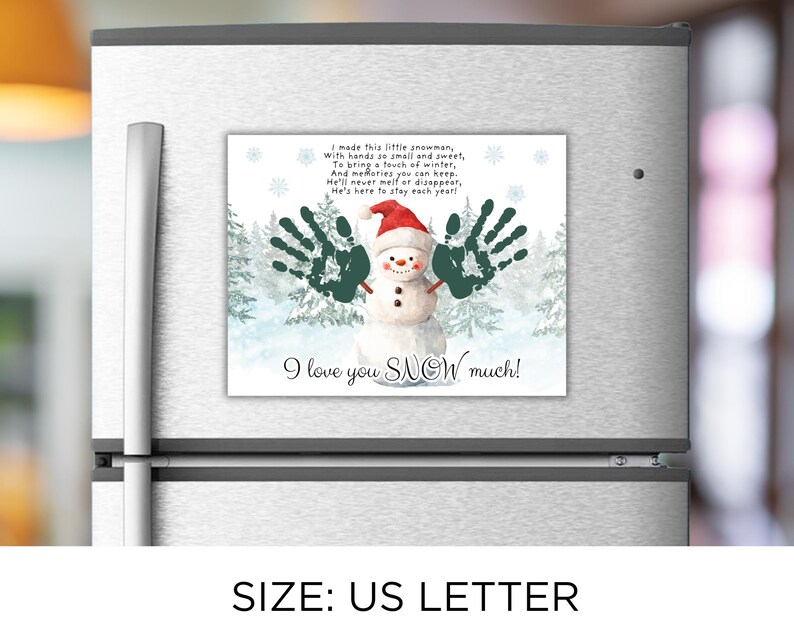 Snowman Handprint Craft, I Love You Snow Much Handprint Art, Printable ...