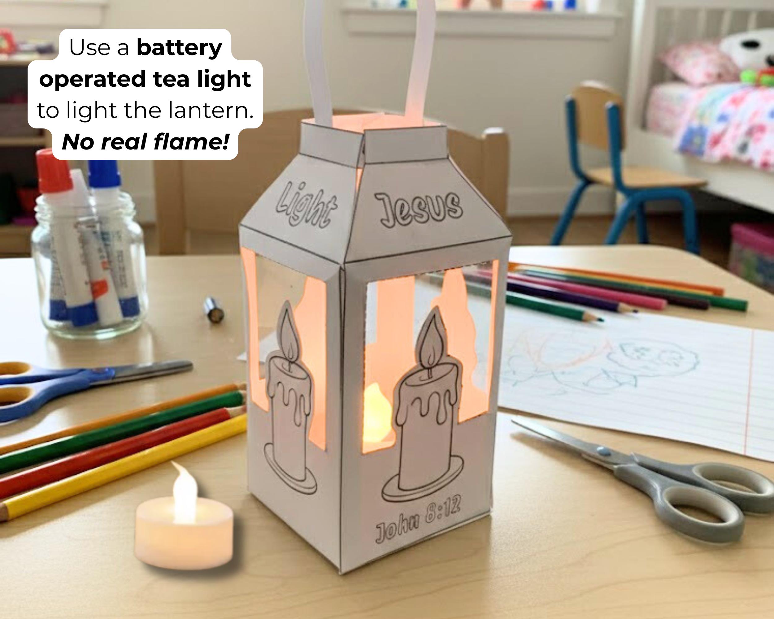 Jesus is the Light Craft, John 8:12 Paper Lantern Bible Craft, Coloring ...