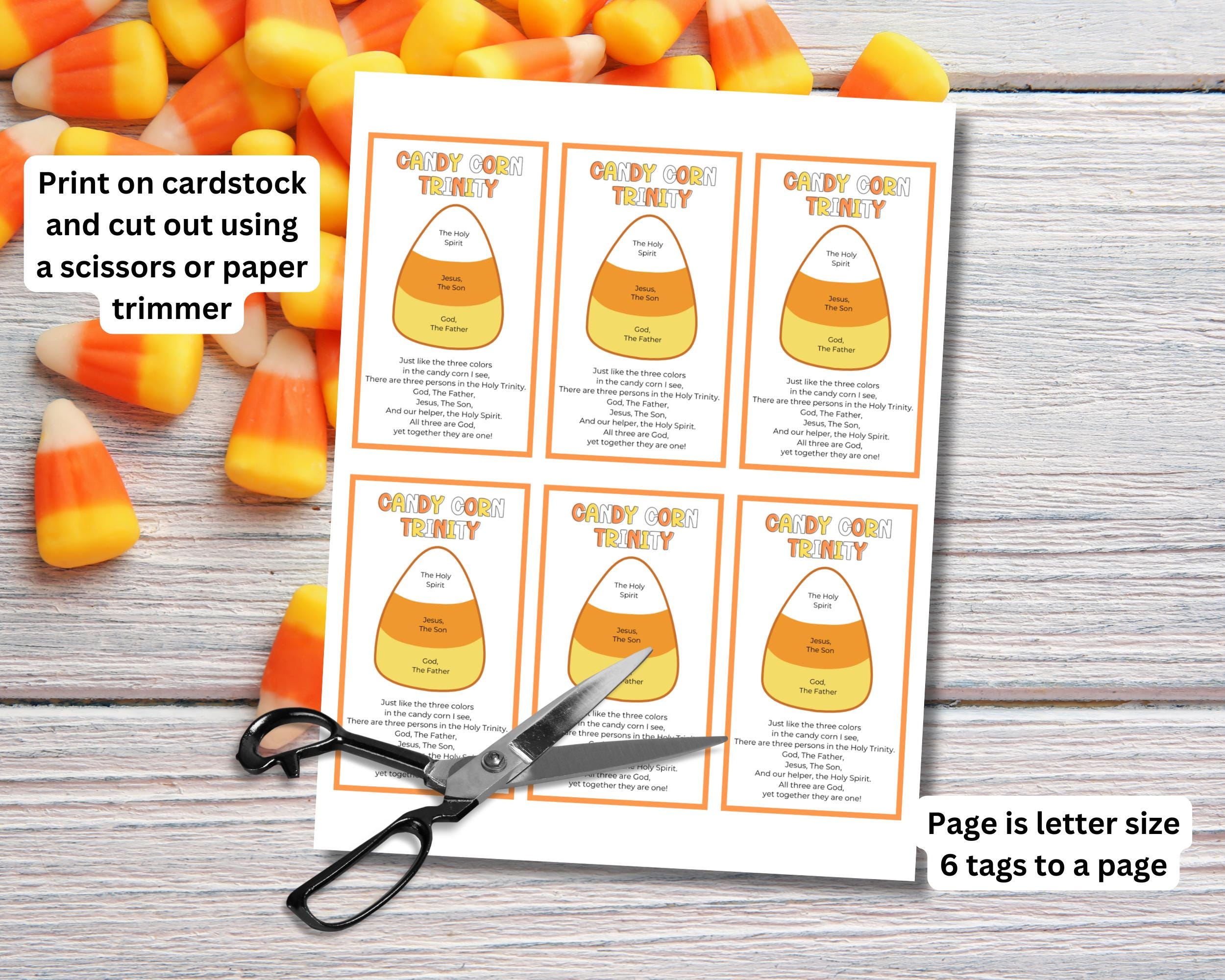 Candy Corn Trinity Tag, Religious Candy Corn Tag, Treat Bag Tag ...