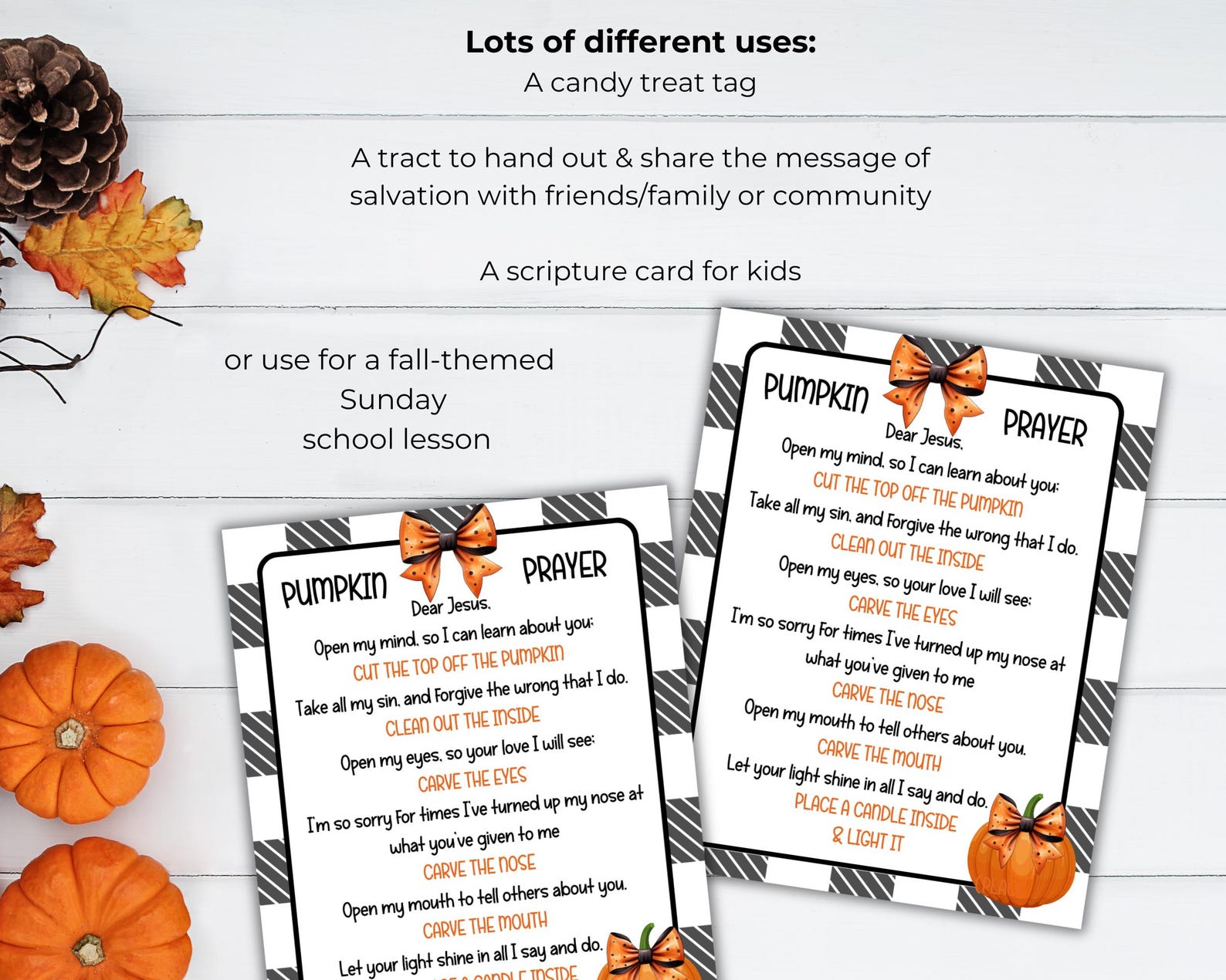 Pumpkin Prayer Treat Tag Printable, Pumpkin Gospel Poem, Kids Pumpkin ...