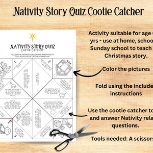Nativity Story Printable, Nativity Activity, Christmas Cootie Catcher ...