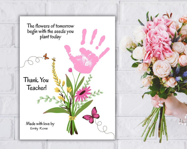 Teacher Appreciation Handprint Art Printable, Teacher Appreciation Week ...