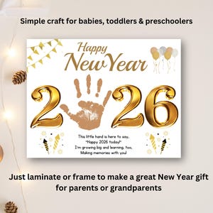 New Year 2026 Handprint Art, Kids Toddlers Handprint Craft, Handprint ...