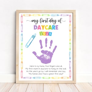 First Day of Daycare Handprint Art, Daycare Handprint Craft Poem ...