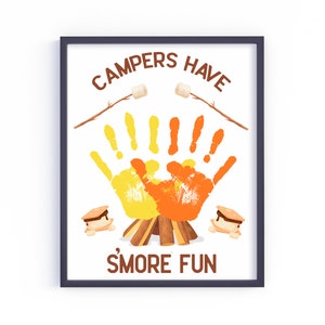 Campfire Handprint Craft, Printable Camping Handprint Art, Campers Have ...
