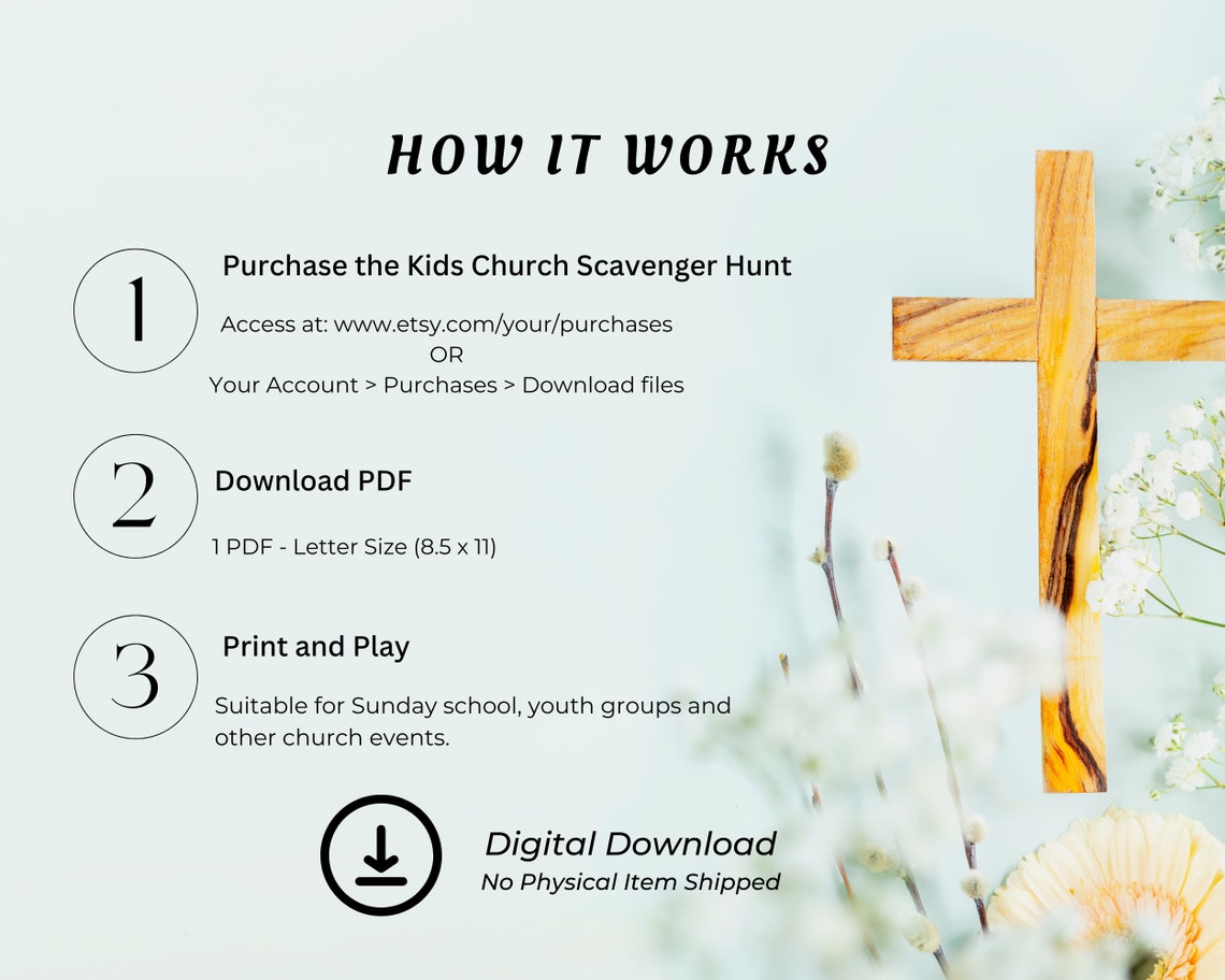 Kids Church Scavenger Hunt, Church Treasure Hunt for Kids, Picture ...