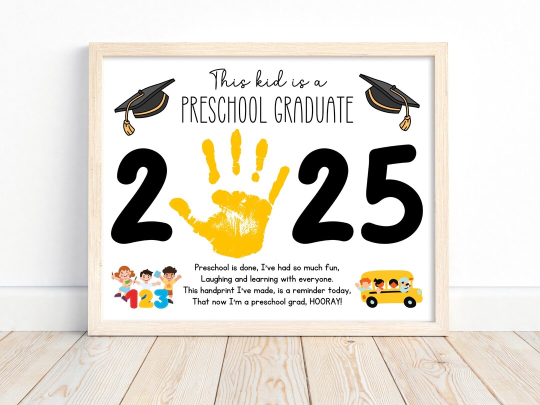 Preschool Graduation Handprint Poem 2025, Last Day of Preschool Kids ...