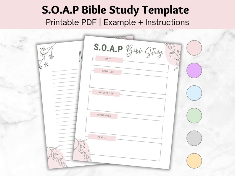 SOAP Bible Study Method, Printable Bible Study Template, SOAP Devotion ...