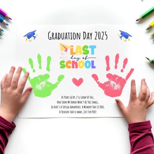 Last Day of School Handprint Art, Kindergarten Preschool Graduation ...