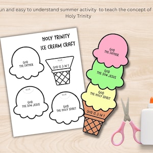 Holy Trinity Craft Printable, Summer Coloring Craft, Ice Cream Craft ...