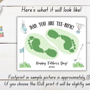 Father's Day Golf Handprint Footprint Art, Printable Craft, Father's ...
