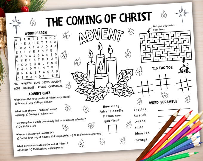 Printable Nativity Christmas Coloring Page Craft for Catholic Christian ...