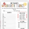 All About My Teacher Printable Questionnaire, All About Me Template ...