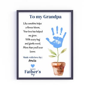 Grandpa Handprint Art, Father's Day Handprint Art, Grandpa Keepsake ...