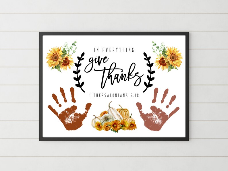 Thanksgiving Handprint Art, Printable Christian Craft, in All Things ...