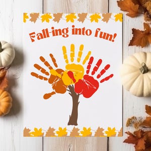 Fall Handprint Art Bundle, Fall Handprint Craft Printable, Autumn Ideas ...