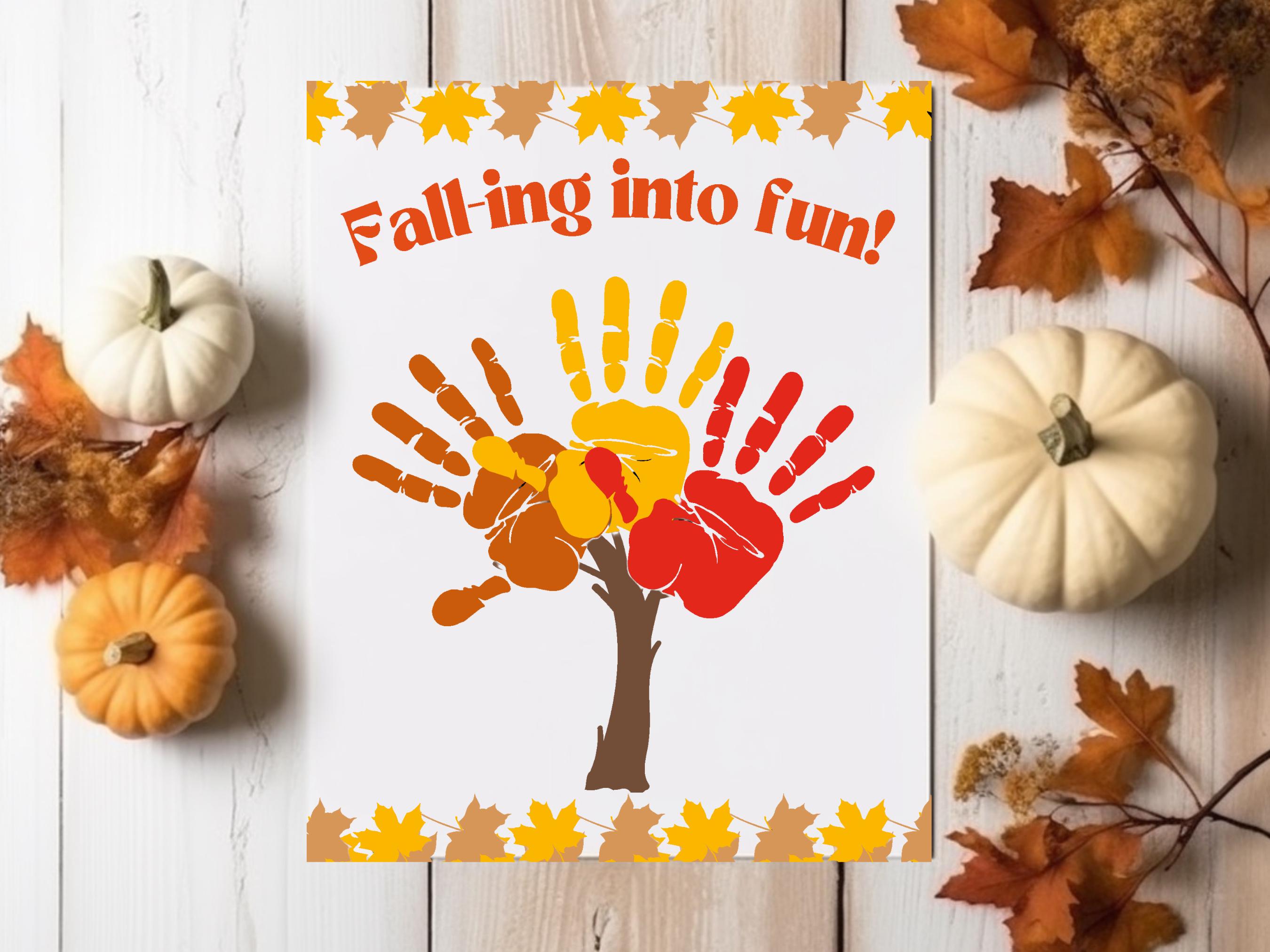Fall Handprint Art Bundle, Fall Handprint Craft Printable, Autumn Ideas ...