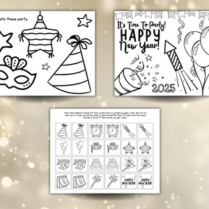 Printable New Year's Activity Placemat, New Year's Coloring Pages, Kids ...