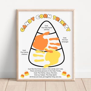 Candy Corn Trinity Handprint Art Printable, Candy Corn Trinity Poem ...
