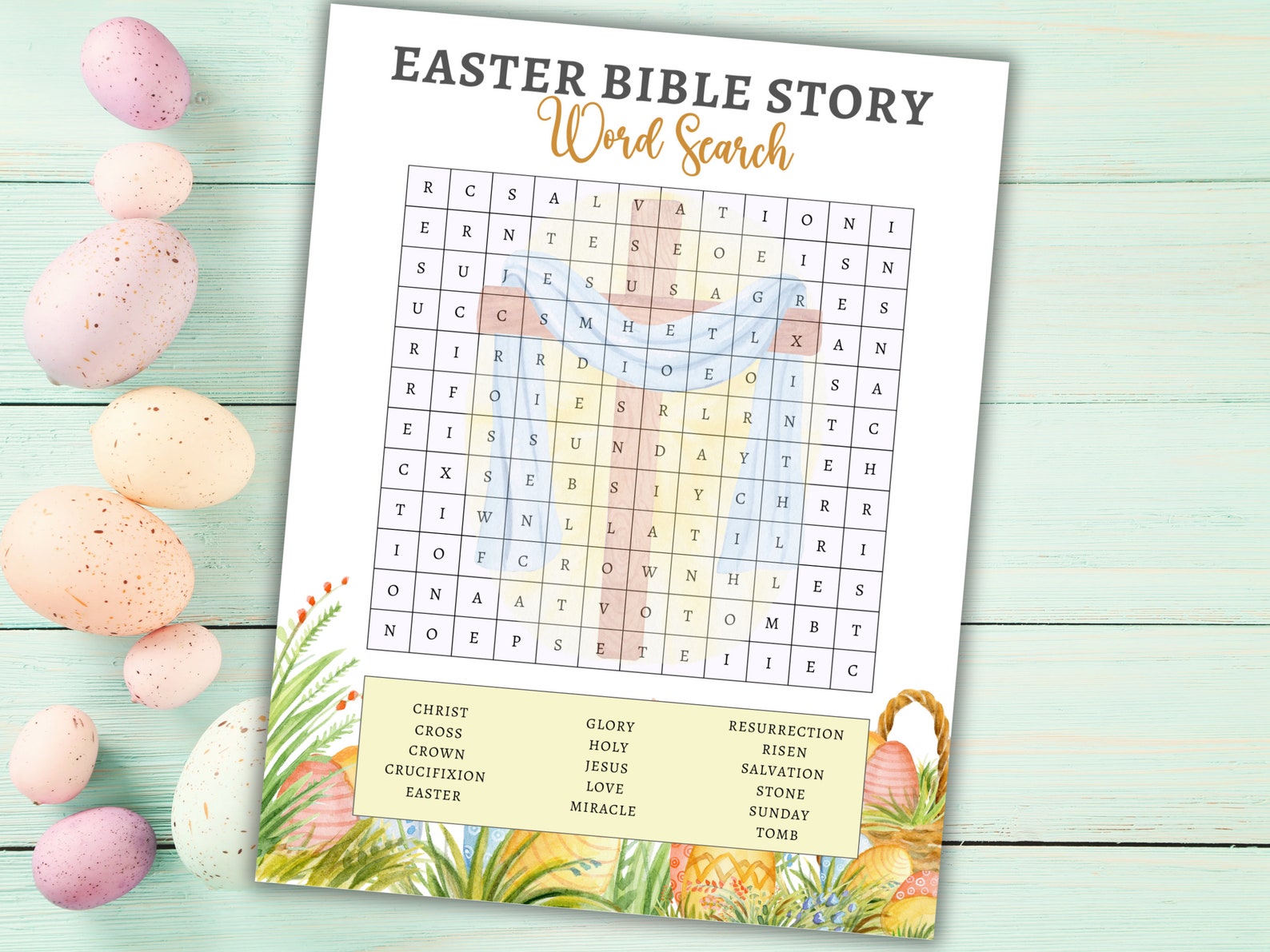 Printable Easter Story Wordsearch for Kids, Resurrection Wordsearch ...