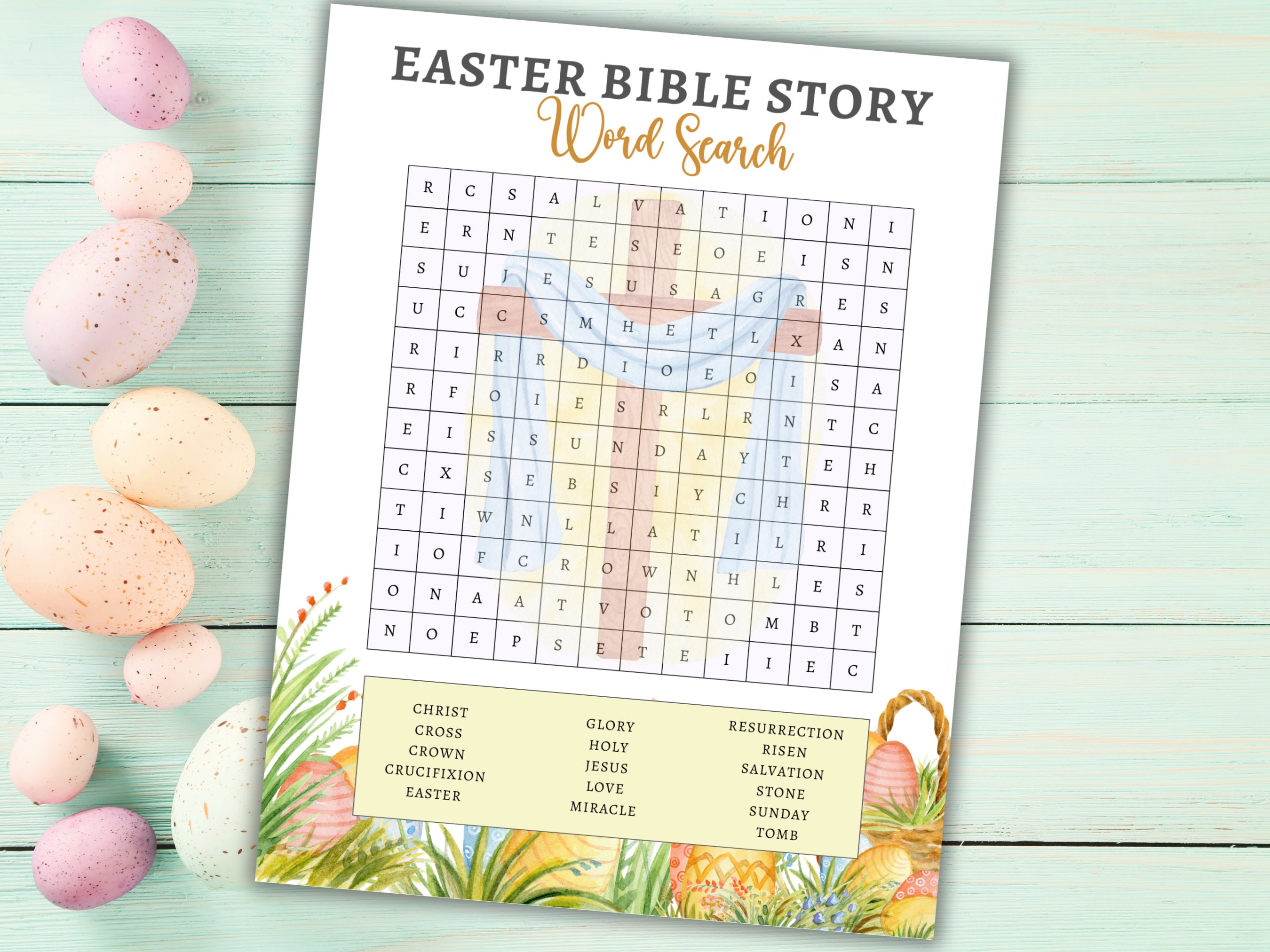 Printable Easter Story Wordsearch for Kids, Resurrection Wordsearch ...