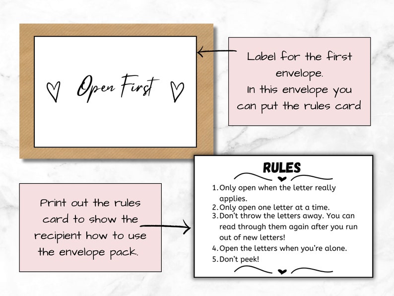 Printable Open When Envelope Labels for College Students, Open When ...