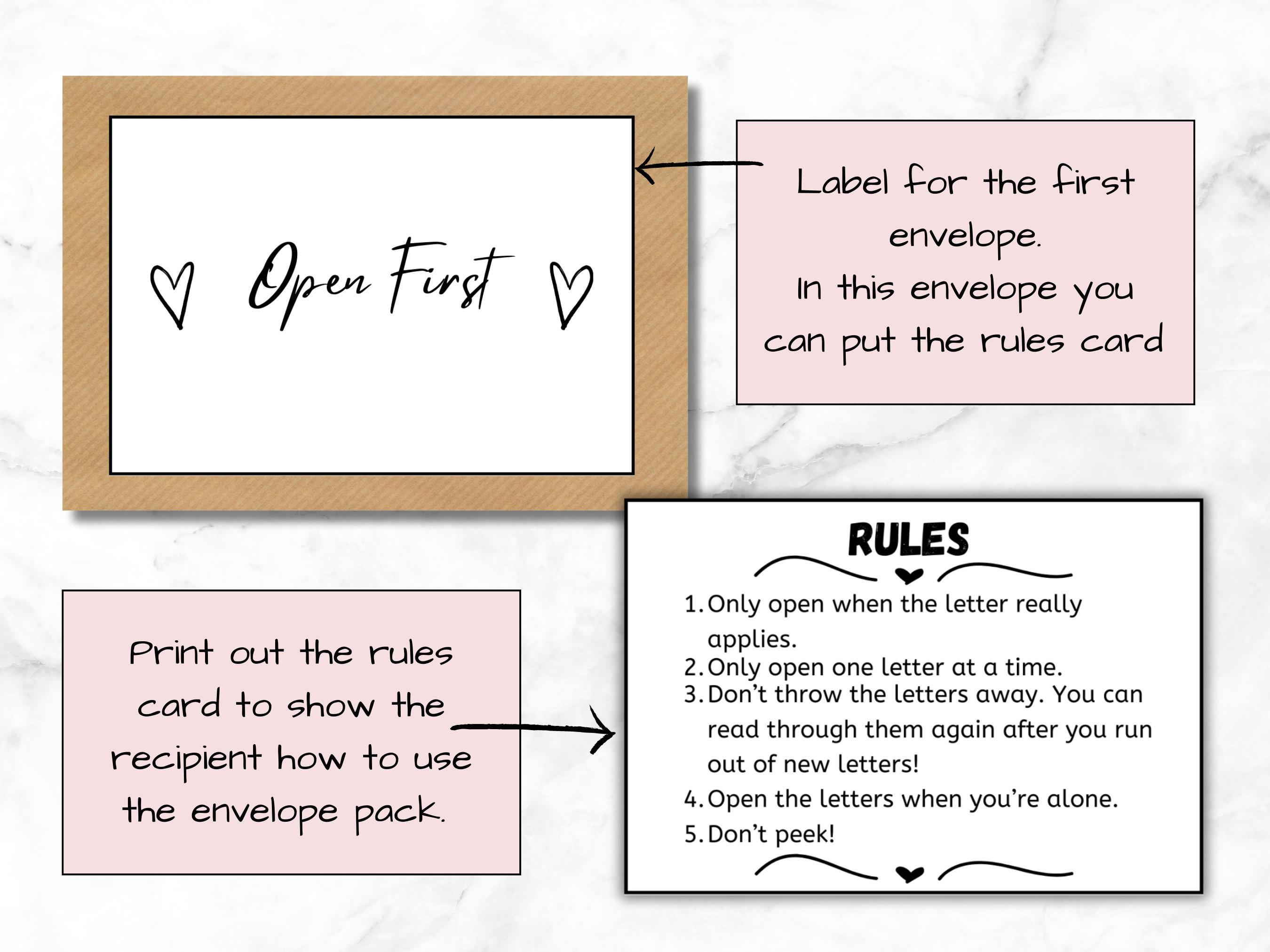 Printable Open When Envelope Labels for College Students, Open When ...