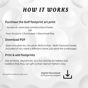 Father's Day Golf Handprint Footprint Art, Printable Craft, Father's ...