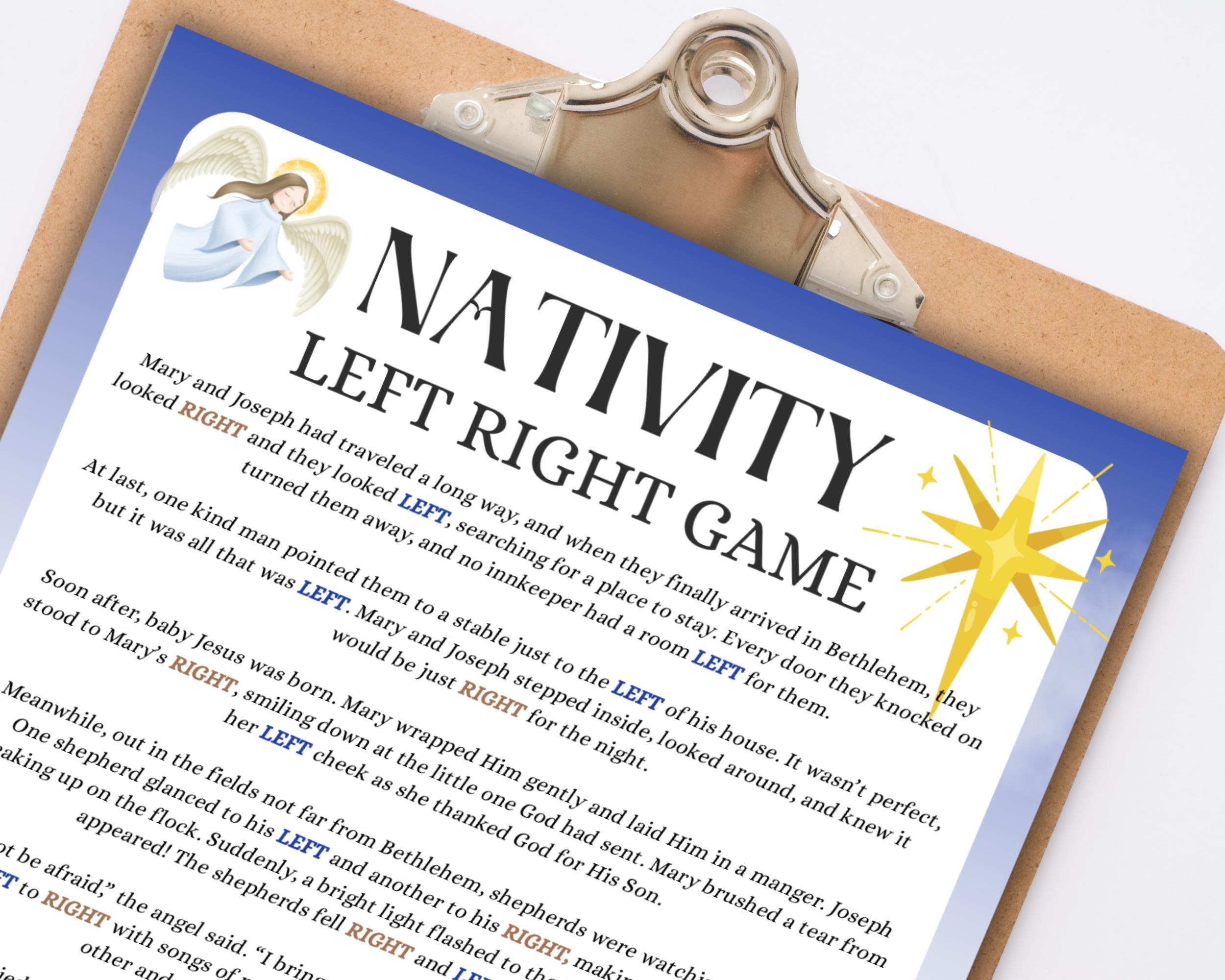 Nativity Left Right Game, Christian Christmas Left Right Game, Nativity ...