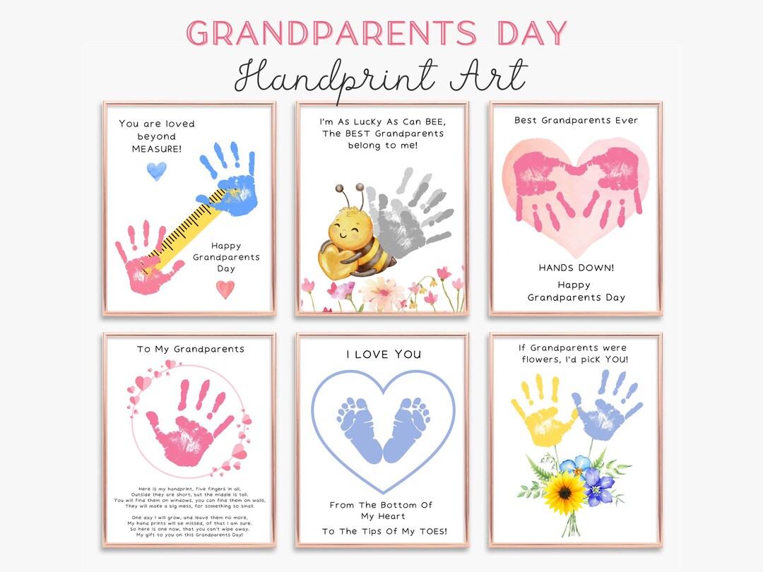 Grandparents Day Handprint Art, Grandparents Handprint Craft Printable ...