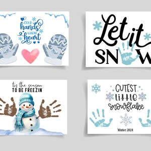Winter Handprint Art Bundle, Winter Handprint Craft, Printable, Winter ...