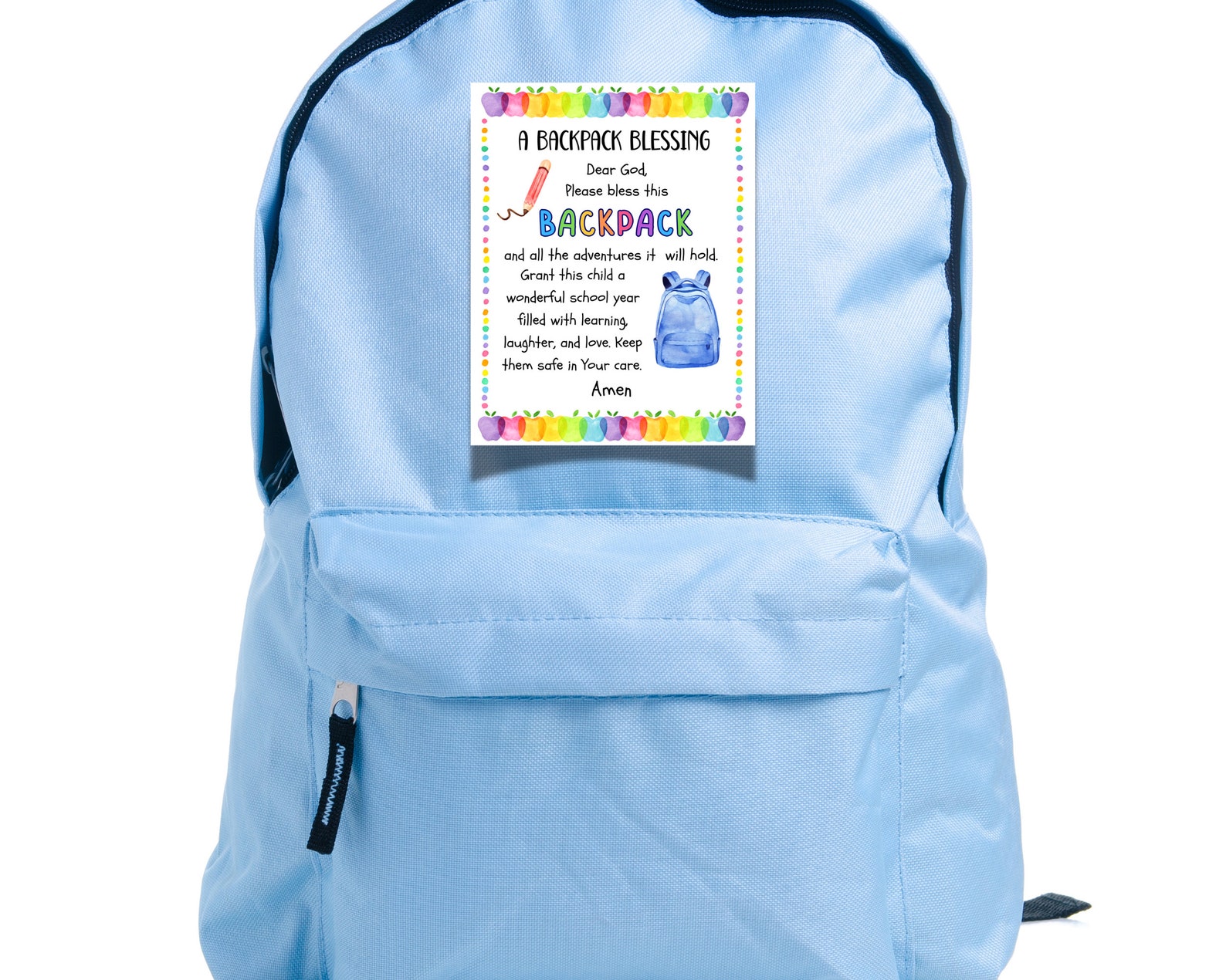 Backpack Blessing Tag Back to School, Printable Gift Tag, Christian ...