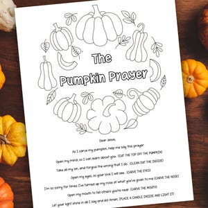 Pumpkin Prayer Coloring Page Printable, Pumpkin Gospel Poem, Pumpkin ...