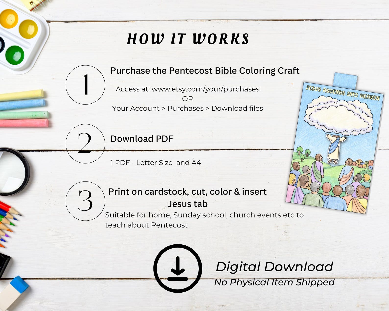 Jesus Ascension Craft for Kids, Jesus Ascending Into Heaven Coloring ...