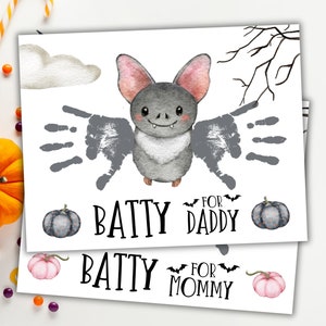 Halloween Handprint Art, Handprint Crafts, Bat Handprint Art Printable ...